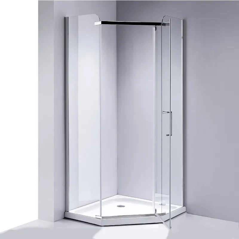 BPS-koupelny Pětiúhelníkový sprchový kout HYD-PK91A 80x80 cm chrom/transparent + vanička HYD-PSV-ST07A bílá