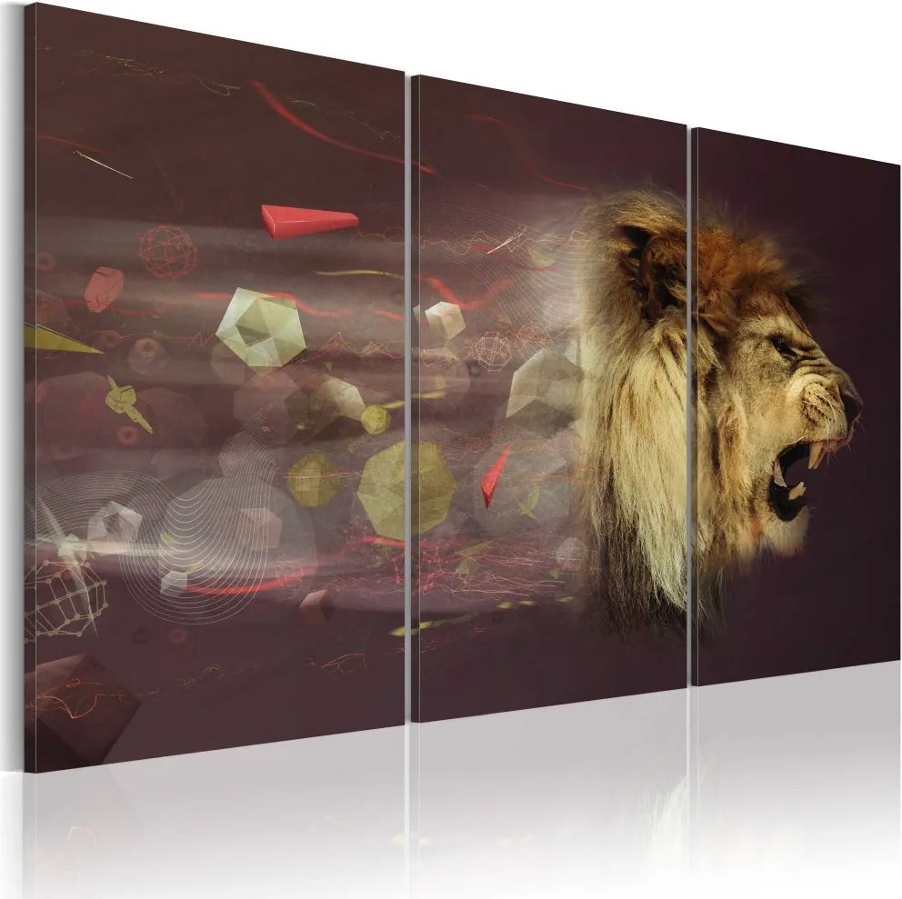Obraz na plátně Bimago - lev (abstrakce) 60x40 cm