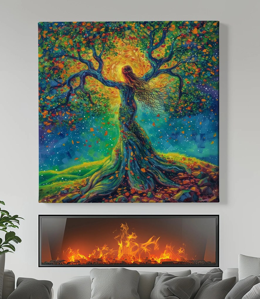 Obraz na plátně - Strom života Sola plně ve spojení FeelHappy.cz Velikost obrazu: 100 x 100 cm