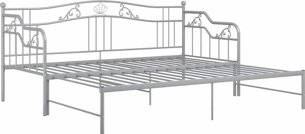 Rám vysouvací postele/pohovky šedý kovový 90 x 200 cm 324766