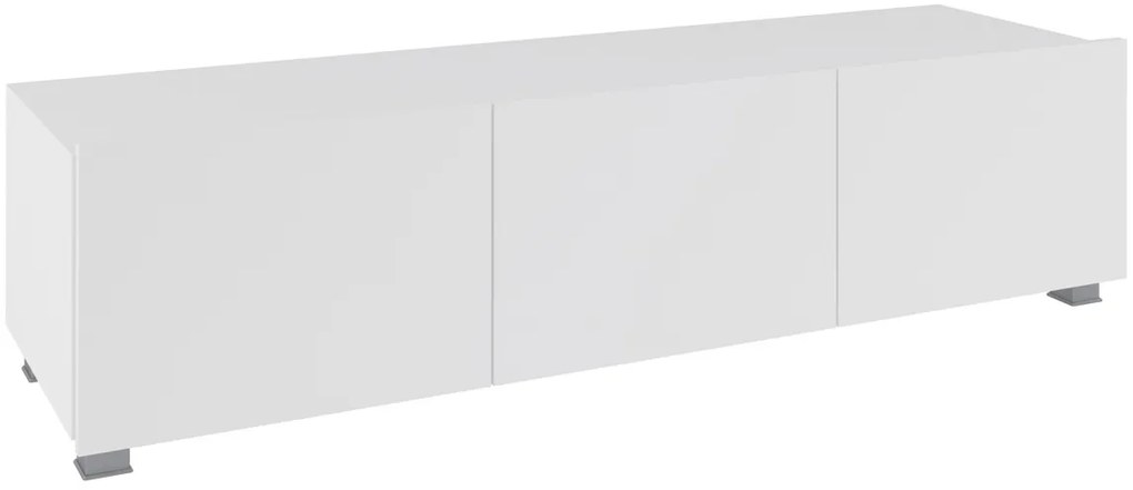 Moderní televizní stolek CALABRINI 150 cm - bílá/bílý lesk