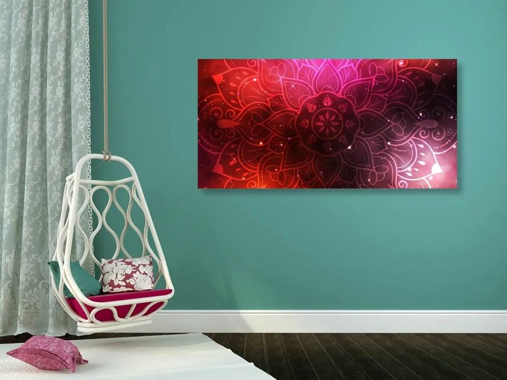 Obraz Mandala s galaktickým pozadím - 120x60 cm