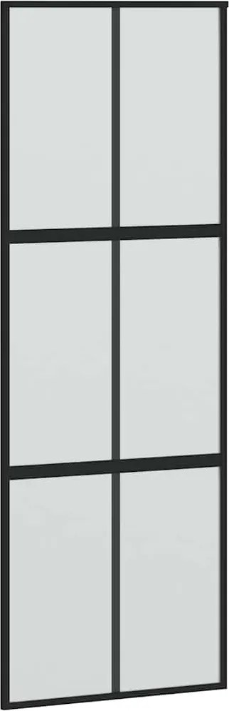 Posuvné dveře se sadou kování černé 90x205 cm Tvrzené sklo 3375881