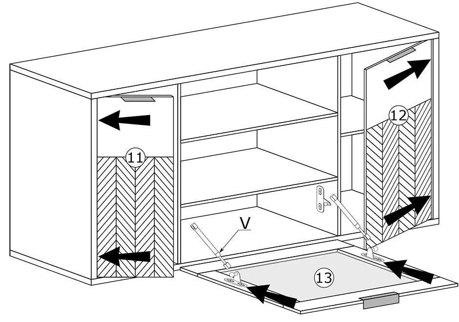 Obývací stěna FONTI | 3 díly A | dub karamel