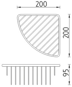 Nimco Drátěná rohová polička - BO 303N-26