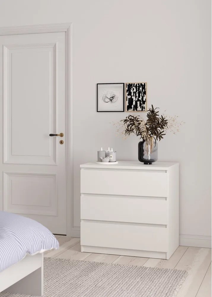 Bílá komoda 77x76x50 cm Naia – Tvilum