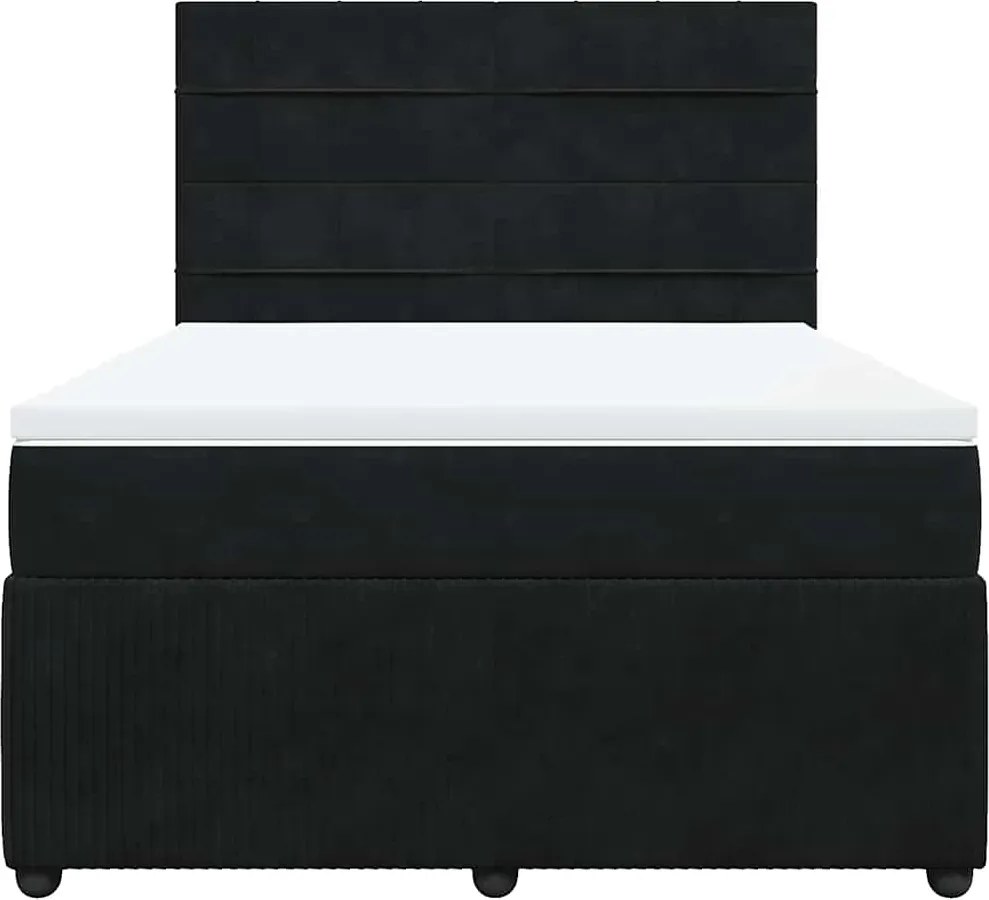 Box spring postel s matrací černá 160x200 cm samet 3294684