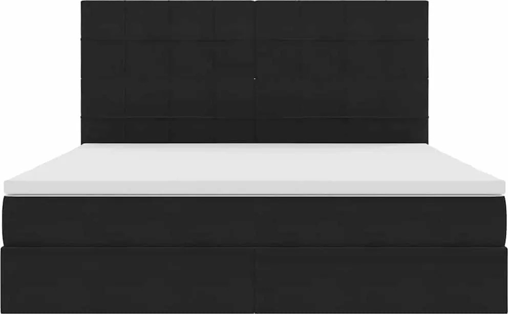 Postel s úložným prostorem a matrací Černá 160 x 200 cm samet 3372041