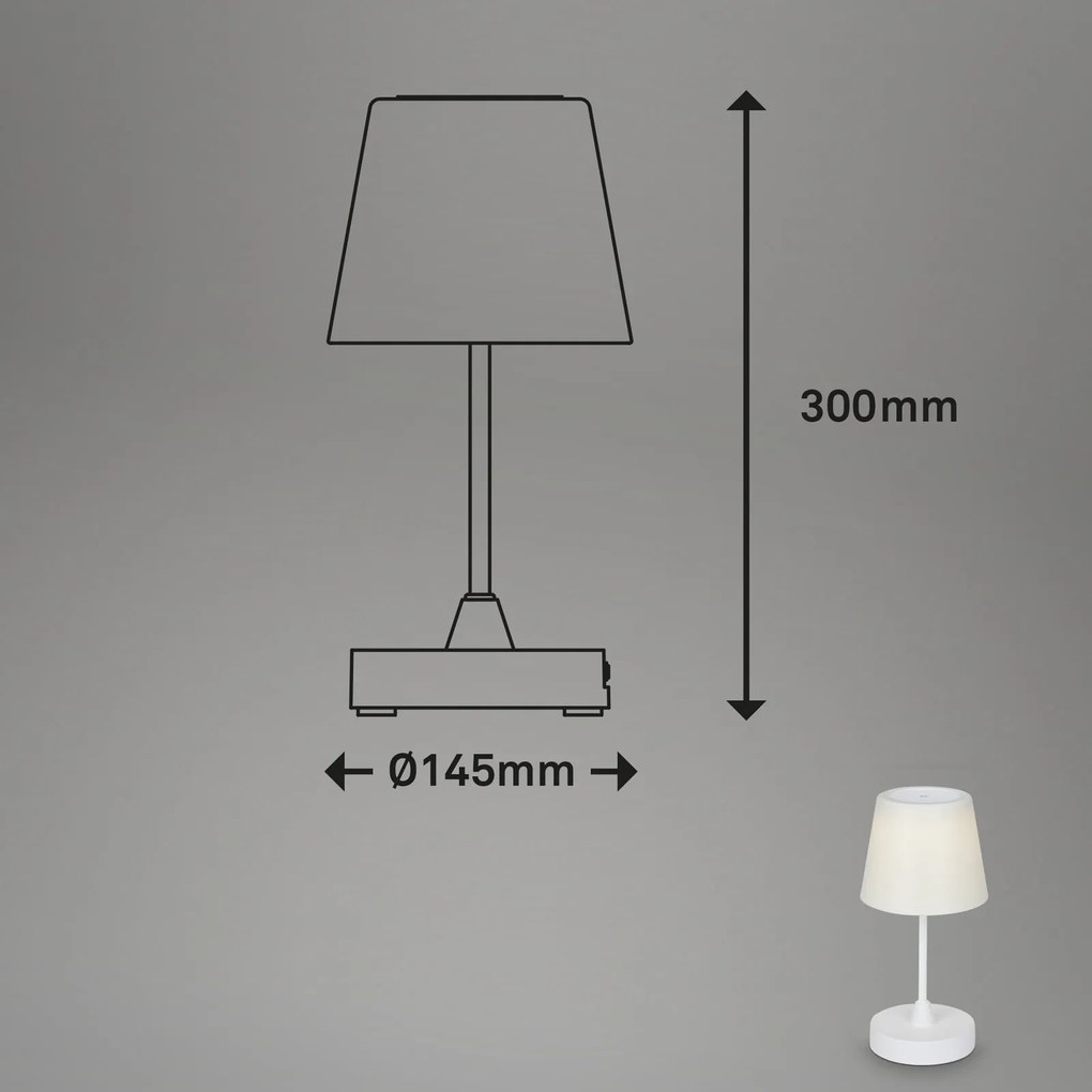 BRILO 7032416 LED venkovní stolní lampa s dotykovým vypínačem, pr.30 cm, LED modul, 3 W, 340 Lm, bílé (starý kód: BRILO 7032-416) - BRILO
