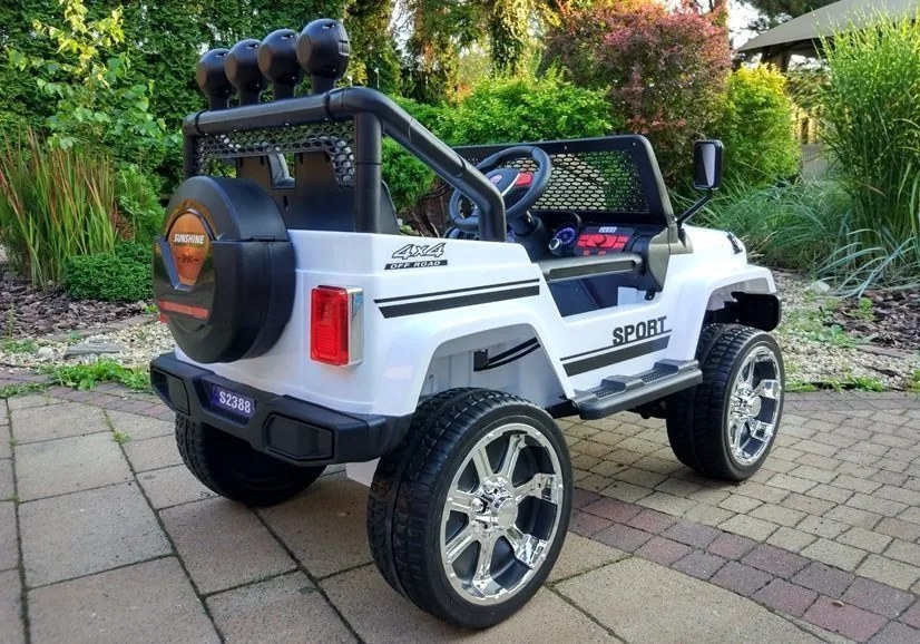 LEAN CARS Elektrické autíčko Jeep S2388 bílé 4x45W