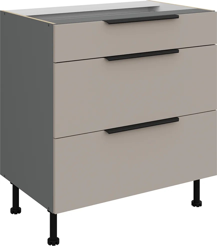 ARIA ta | dolní skříňka 80 D 3S zásuvková | 80 cm | PREMIUM BOX | antracit/béžová
