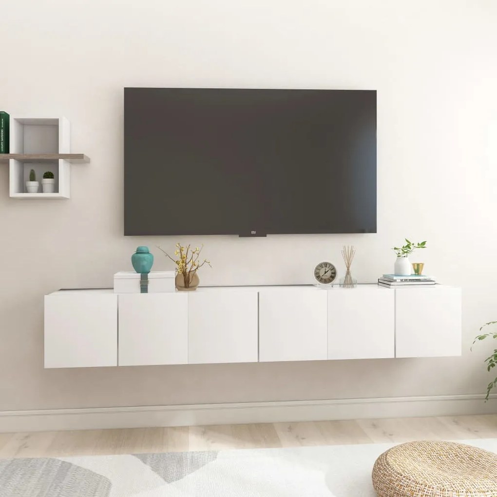 vidaXL Marketos Závěsné TV skříňky 3 ks bílé 60x30x30 cm