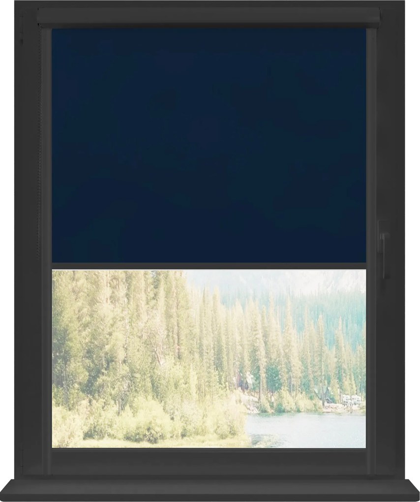 Dekodum Termoizolační roleta v antracitové kazetě, barva látky Navy Silver Šířka (cm): 147, Výška (cm): Balkonová (do 200 cm), Strana mechanismu: Práva