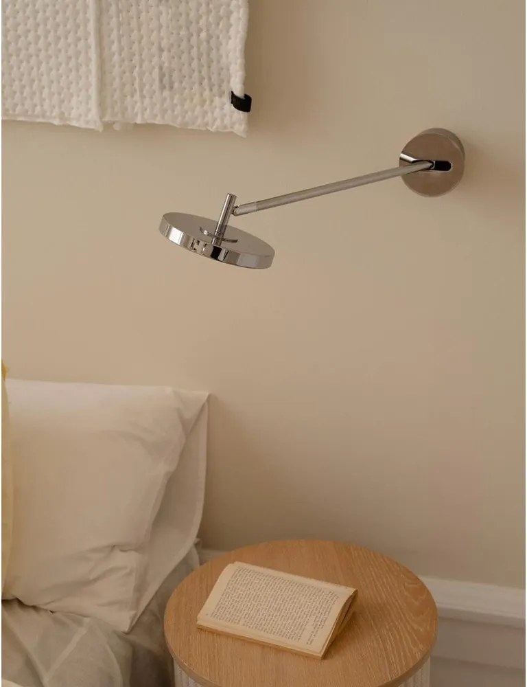 LED nástěnné svítidlo s ohybatelnou konstrukcí/stmívatelné do zásuvky v leskle stříbrné barvě ø 15 cm Asteria Wall Long – UMAGE