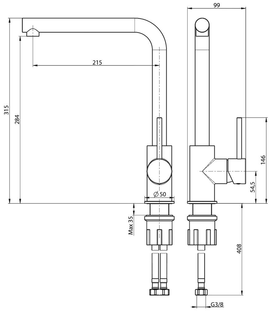 Sapho Rona dřezová baterie stojánková bílá mat JK125W