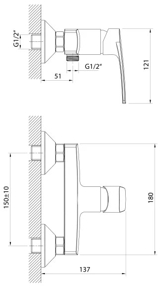 Samona - Sprchová baterie KORANA lesklý chrom