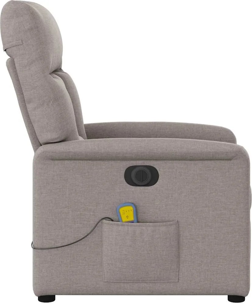 Elektrické masážní polohovací křeslo taupe textil 3303029