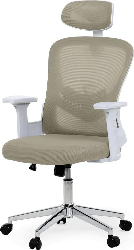 Ergonomická kancelářská židle EMILIE - béžová síťovina