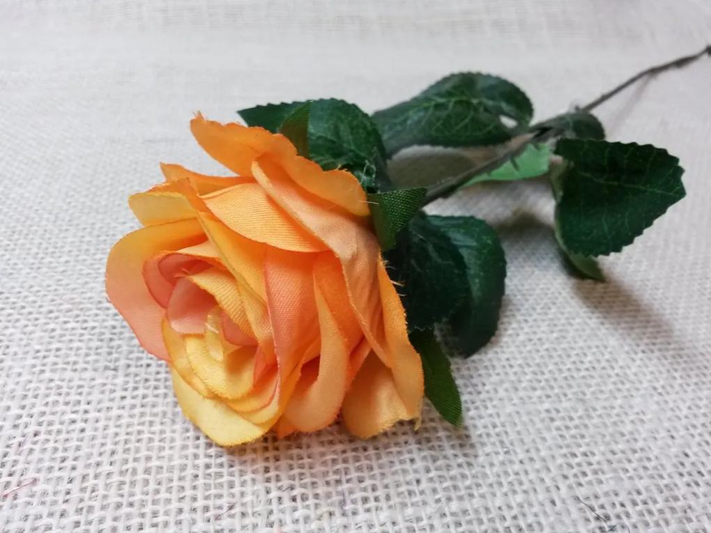 Růže oranžová p/371 56cm, květ 6,5cm