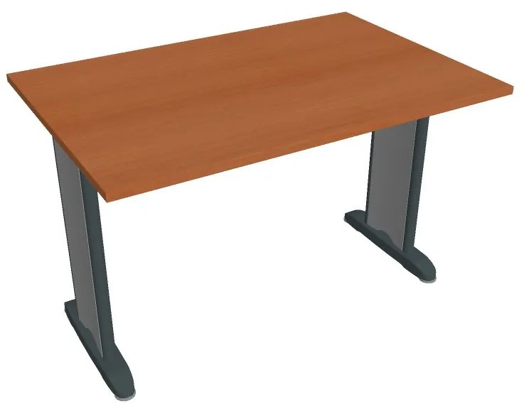 Stůl jednací rovný 120 cm - Hobis Flex FJ 1200 Dekor stolové desky: třešeň, Barva nohou: černá