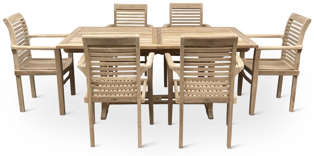 Nábytek Texim Faisal I. hranatý zahradní nábytek teak set 1+6