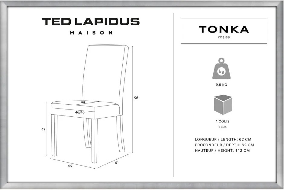 Krémová židle s tmavě hnědými nohami z bukového dřeva Ted Lapidus Maison Tonka
