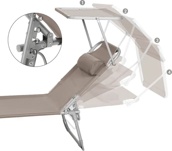 Autronic Zahradní lehátko AZL-E1192 CRM