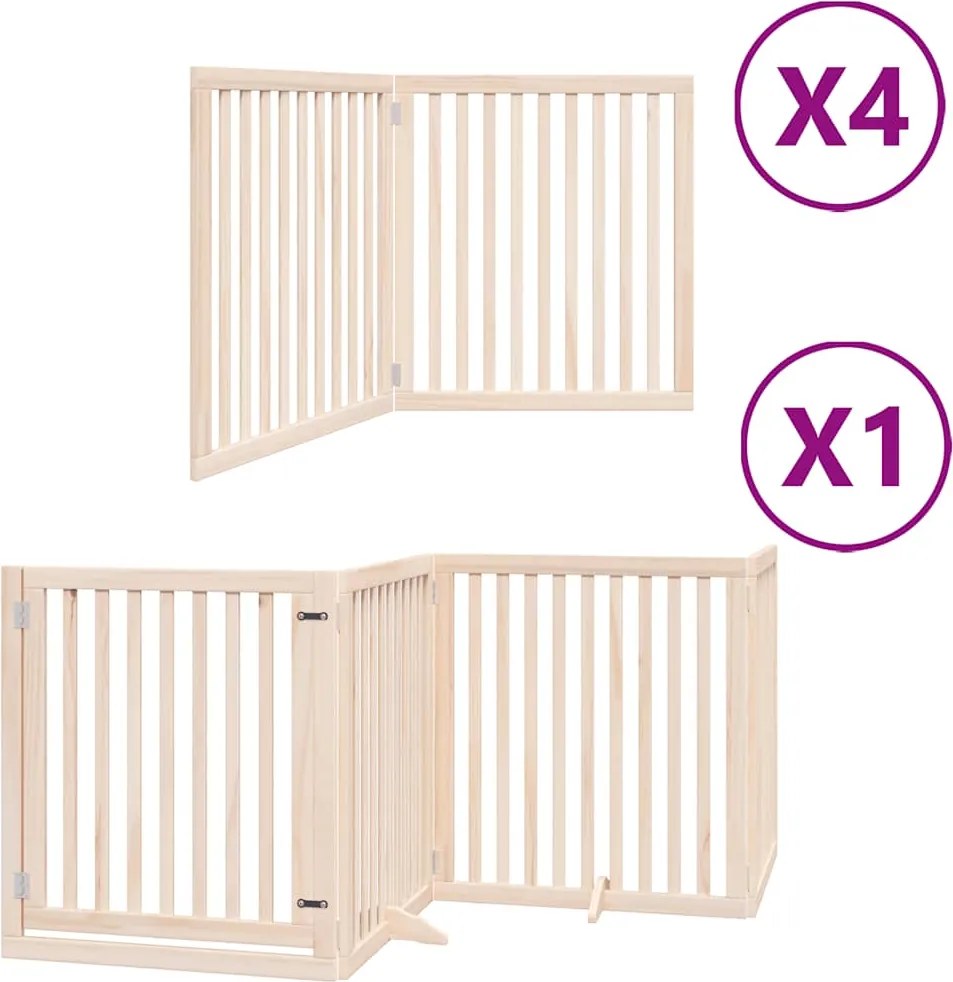Zábrana pro psy s dvířky skládací 12 panelů 960 cm topol 3155672