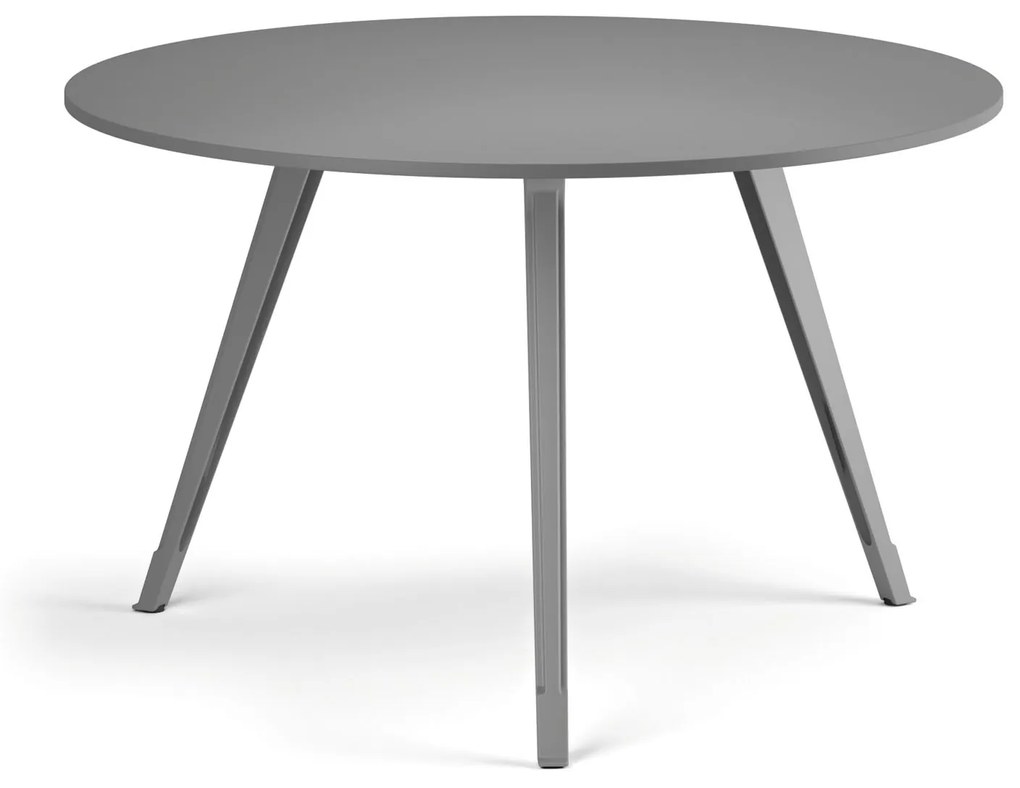 Konferenční stůl PRIMO ZEN, průměr 120 cm, šedostříbrná podnož, grafit
