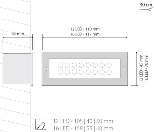 LED Venkovní osvětlení 1x12LED/1W/230V IP54