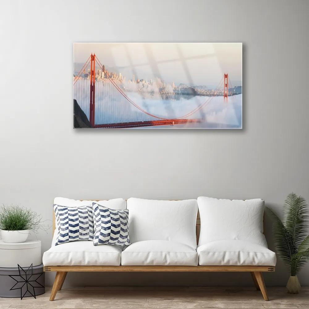 akrylový obraz Mosty Architektura 100x50 cm