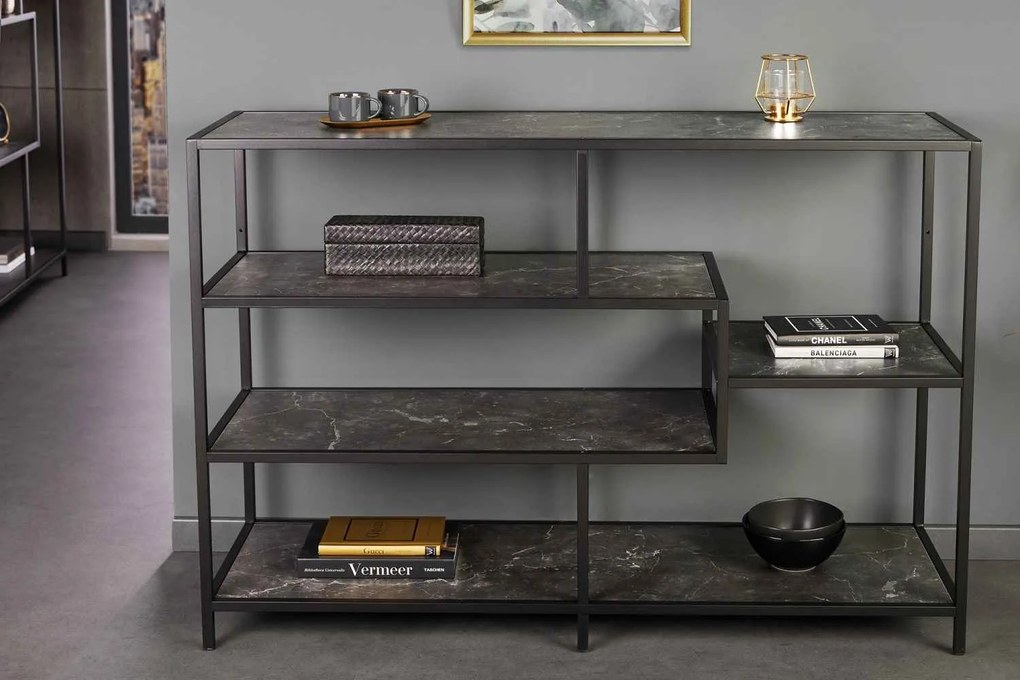 Designový regál Maille 114 cm mramor antracit