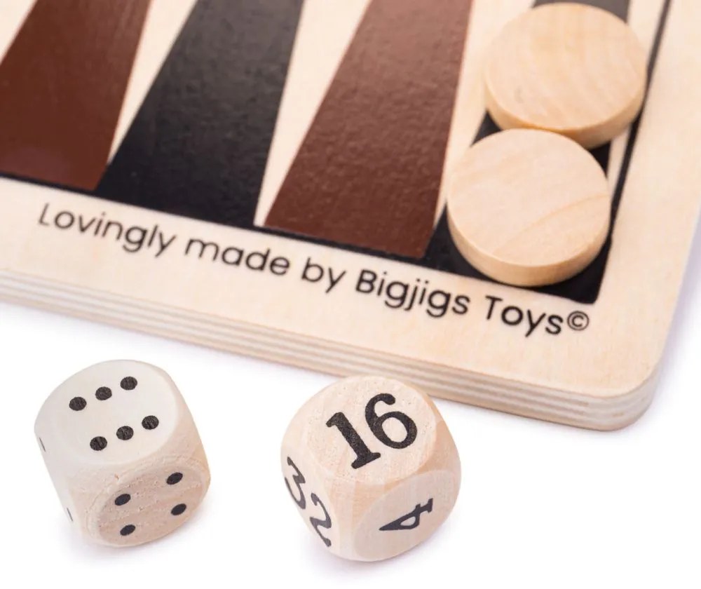 Bigjigs Toys Dřevěný backgammon