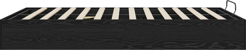 Ottoman postel Černý Dub 203 x 150 x 25 cm Dřevěný materiál 3409222