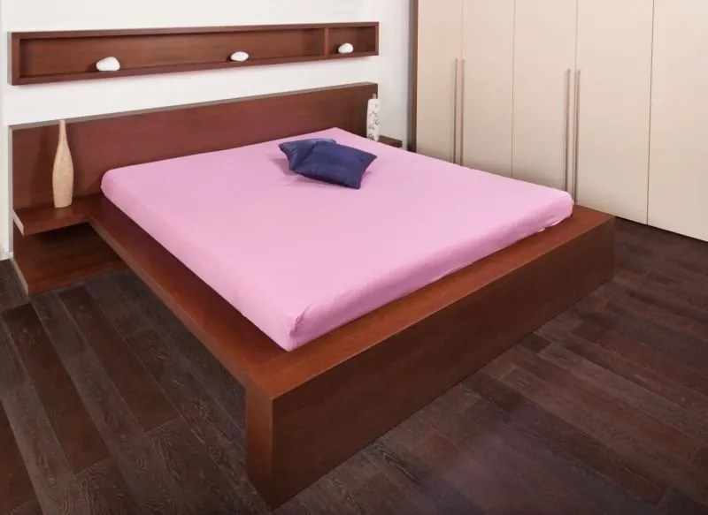 Jersey prostěradlo obálkového střihu 90x200 světle růžová