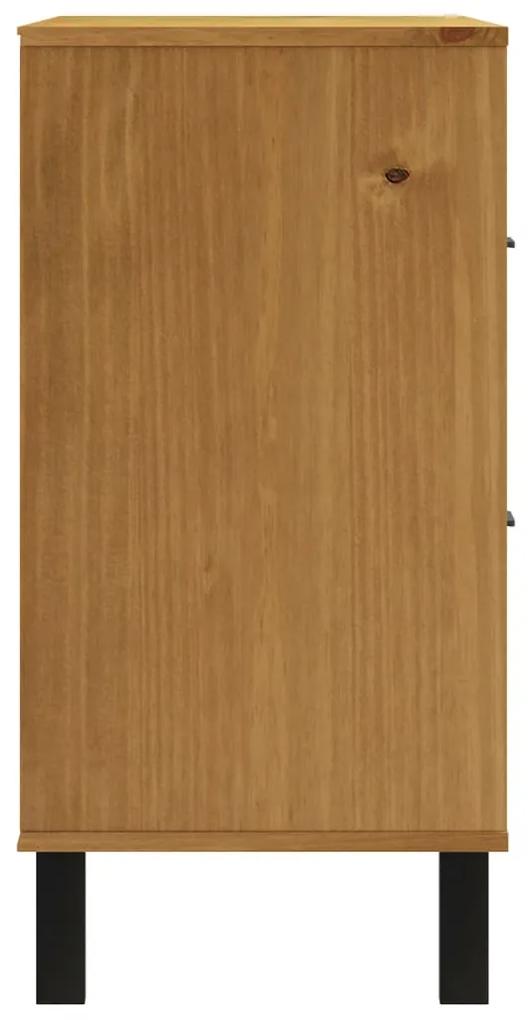 Příborník s prosklenými dvířky FLAM 80x40x80 cm borové dřevo,  357826