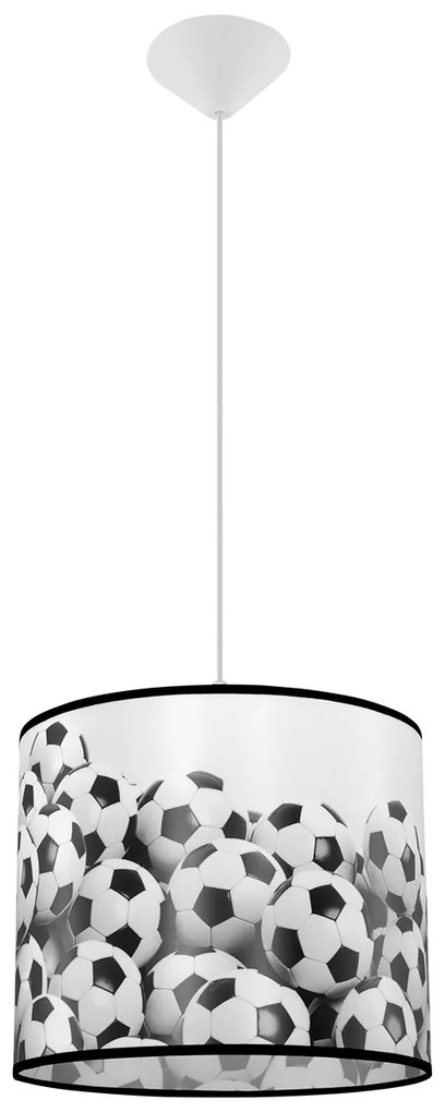 Dětské závěsné svítidlo Ball B, 1x plastové stínítko se vzorem, (fi 30cm)