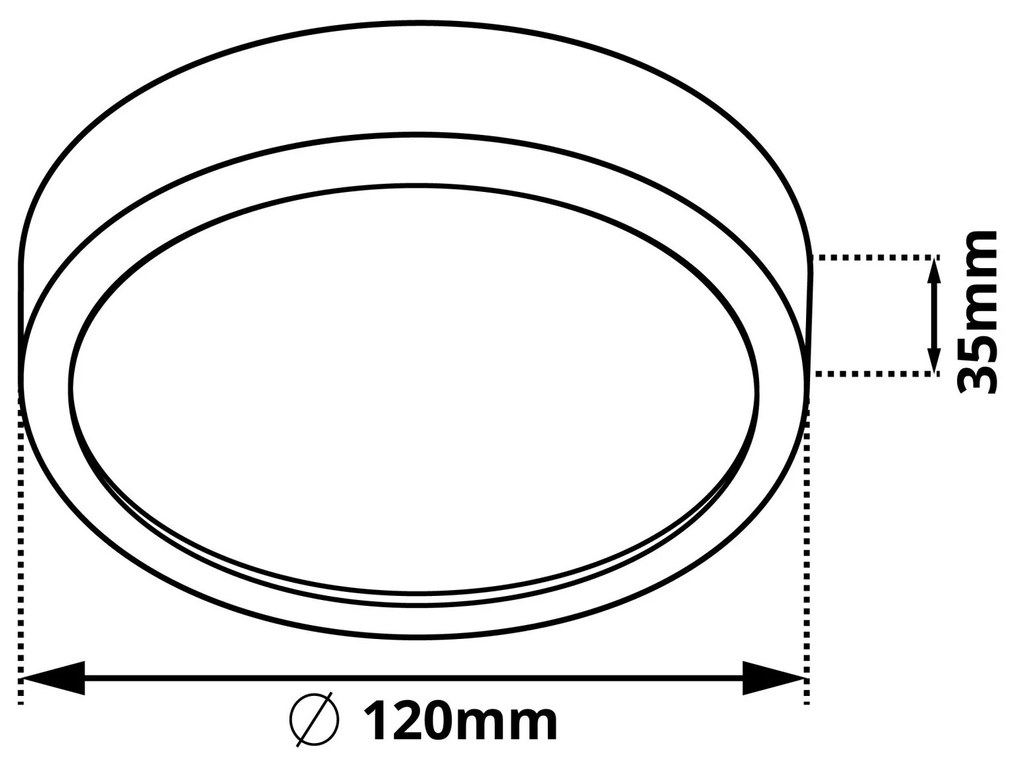 T-LED PL6 LED panel 6W přisazený kulatý 115mm Studená bílá