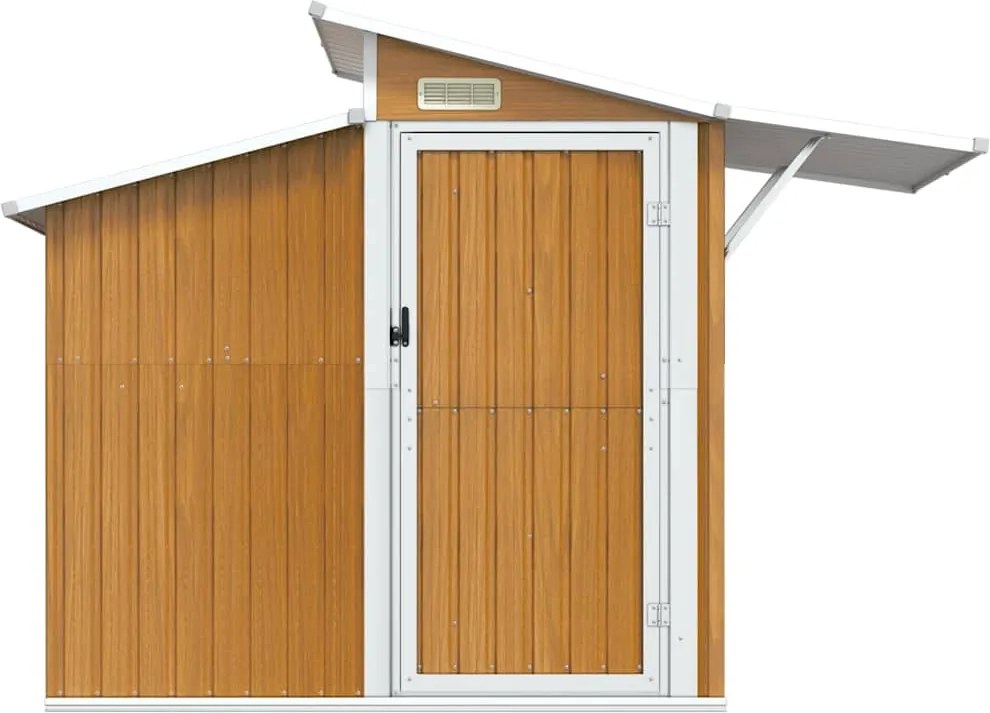 Zahradní kůlna hnědá 270 x 130 x 208,5 cm pozinkovaná ocel 316245