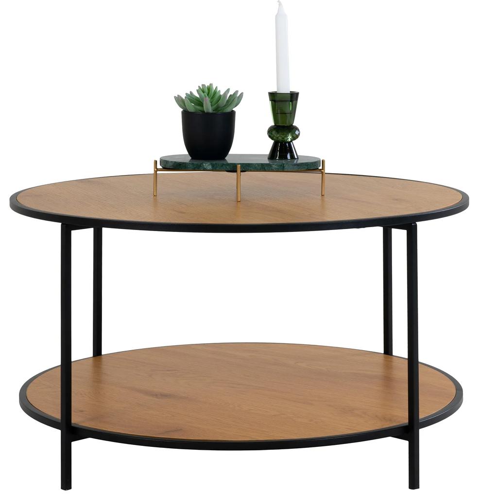 Nordic Experience Oválný konferenční stolek Energy 60x45 cm, černá/hnědá
