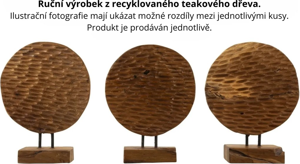 Dekorativní soška Coin 40 cm z masivu hnědá