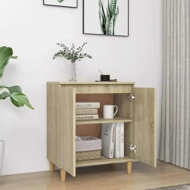 Komoda, 2 dvířka, dřevo, dub sonoma, NoBi KARLA