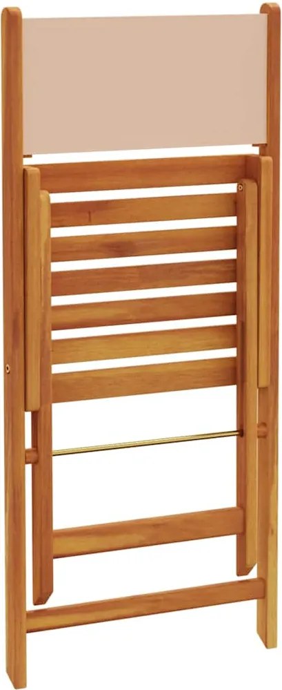 3dílný bistro set béžový textil a masivní dřevo 3281847