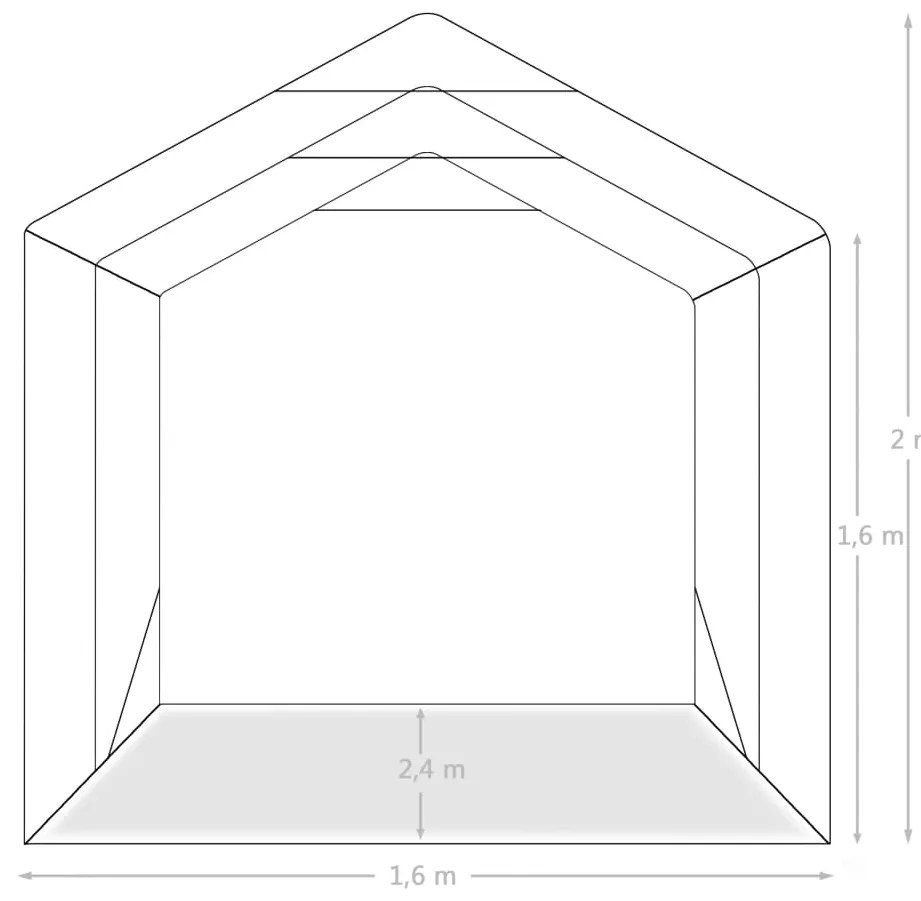 vidaXL Marketos Plachtová garáž PVC 1,6 x 2,4 m zelená