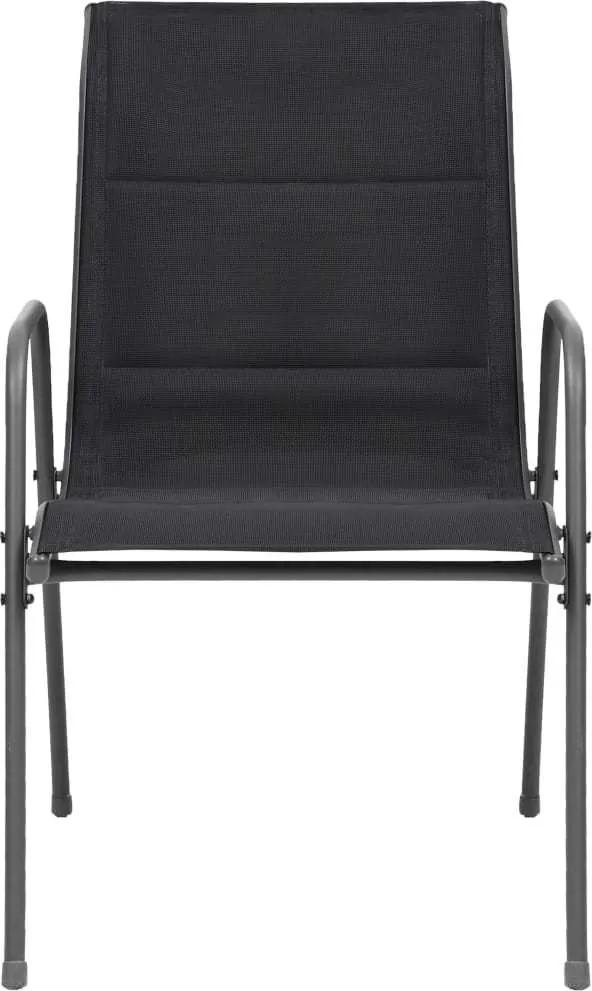 vidaXL Stohovatelné zahradní židle 2 ks ocel a textilen [313072] Barva: Černá a šedá