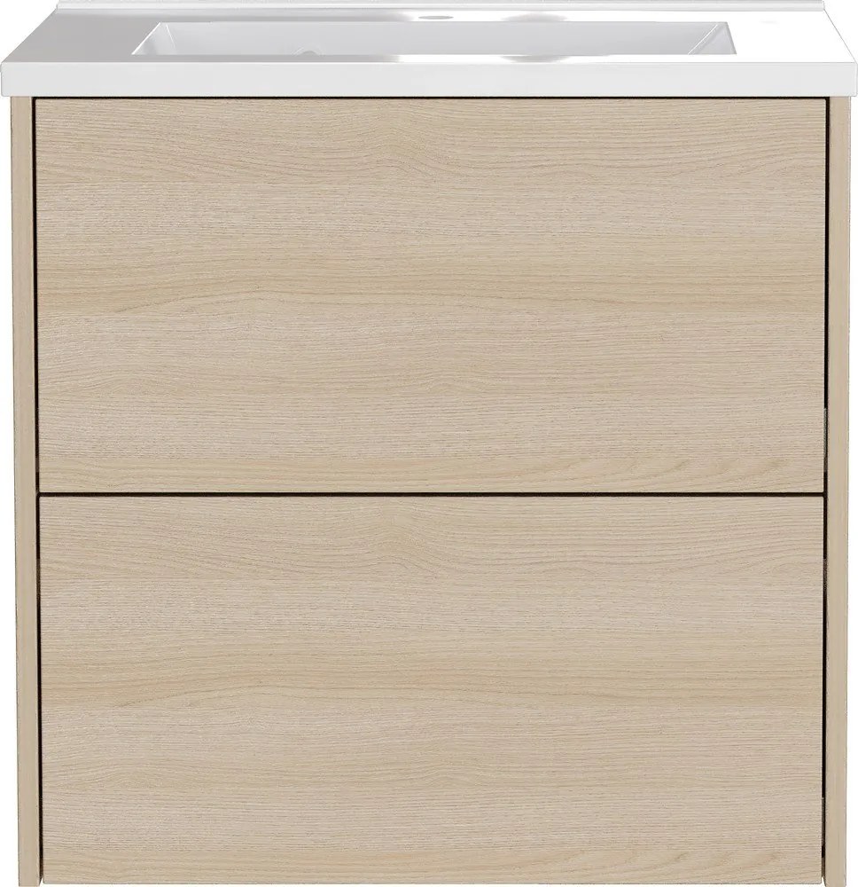 Závěsná skříňka pod umyvadlo v dekoru dubu v přírodní barvě 61x61 cm Bodera – Germania