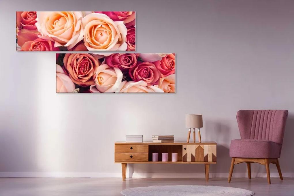 Malvis ® Atypický obraz Růže Velikost (šířka x výška): 80x40 cm