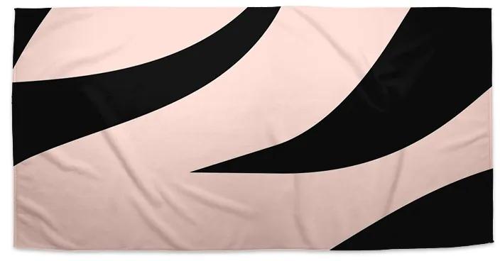 Ručník SABLIO - Růžový vzor zebry 50x100 cm