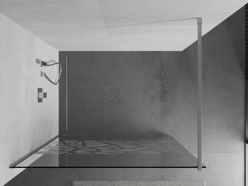 Mexen Kioto sprchová zástěna 100x200 cm 8 mm, chrom, bílé provedení, 800-100-101-01-85