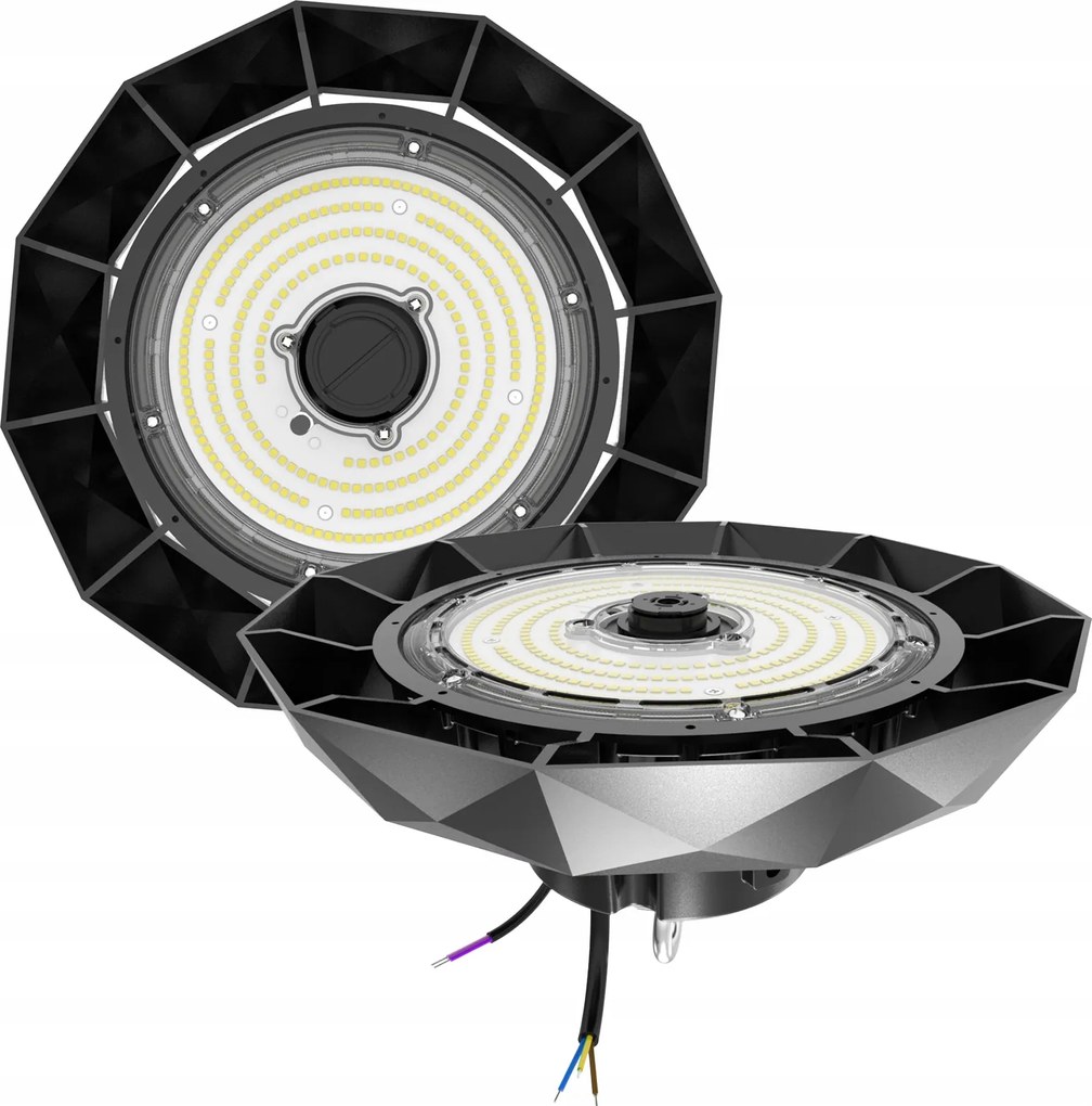 Průmyslová Led lampa High Bay 200W 36000lm 4000K Černá IP65 IK09
